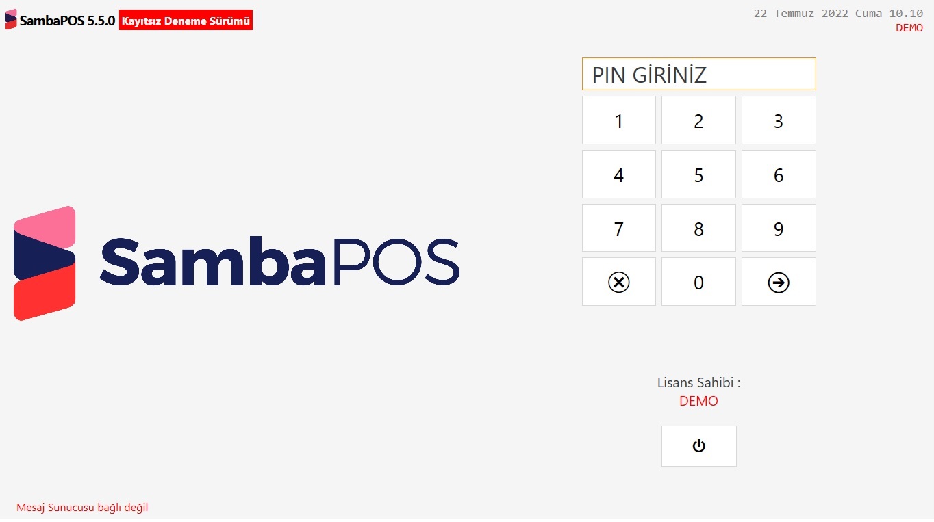 Mesaj Sunucu Hatası (SambaPos) | Gazisoft Yazılım